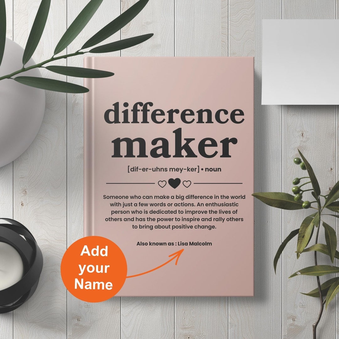 Difference Maker Journal Personalized Thank You Notebook for Coworker ...