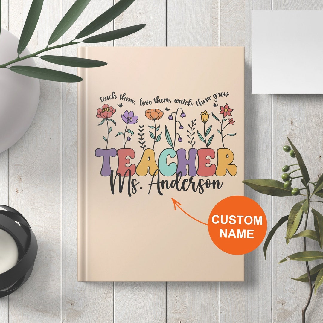 Teacher Gift Personalized Teacher Notebook for School Custom Name ...