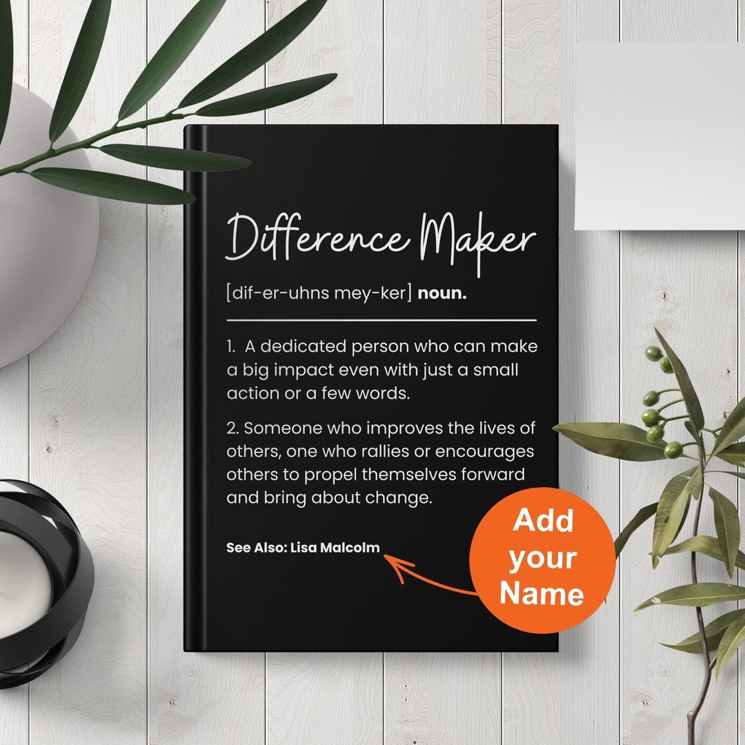 Difference Maker Journal Personalized Thank You Notebook for Coworker ...