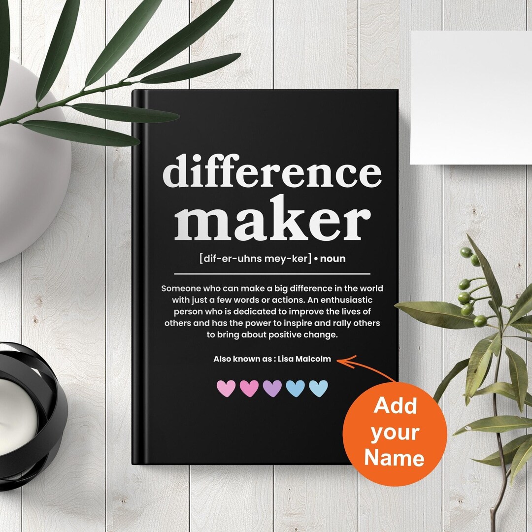 Difference Maker Journal Personalized Thank You Notebook for Coworker ...