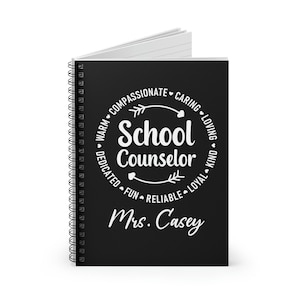 Personalized School Counselor Notebook Journal, School Counselor Gifts ...
