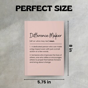 Difference Maker Journal Thank You Notebook for Coworker Boss Nurse ...