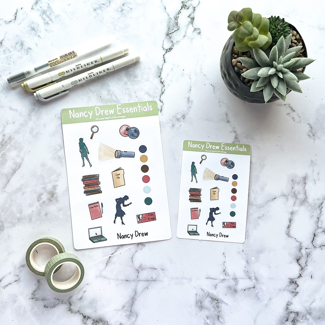 Nancy Drew Stickers Aesthetic Stickers Bullet Journal Bujo - Etsy