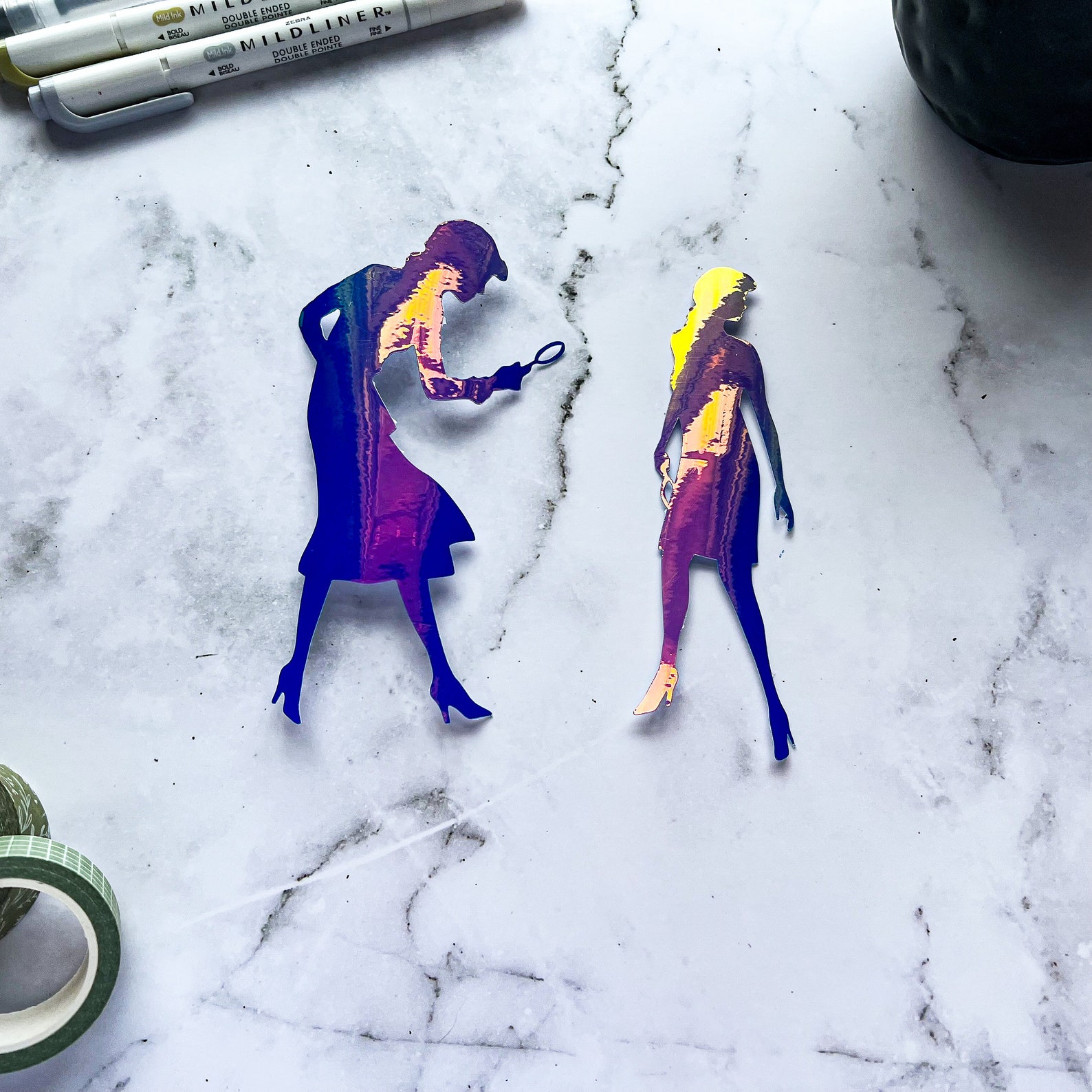 Holographic Nancy Drew Silhouette Stickers Vinyl Stickers - Etsy