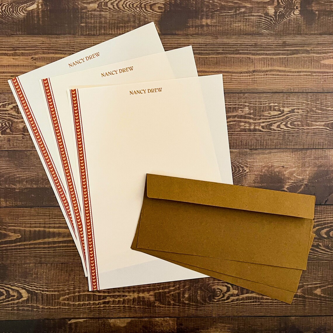 CUSTOM Nancy Drew Style Letterhead Stationery Set | Paper Sheets ...