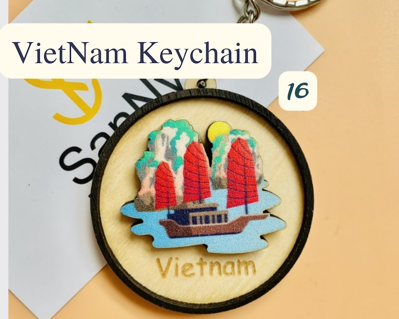 Vietnamese Souvenirs Handmade Wooden Keychains - Etsy