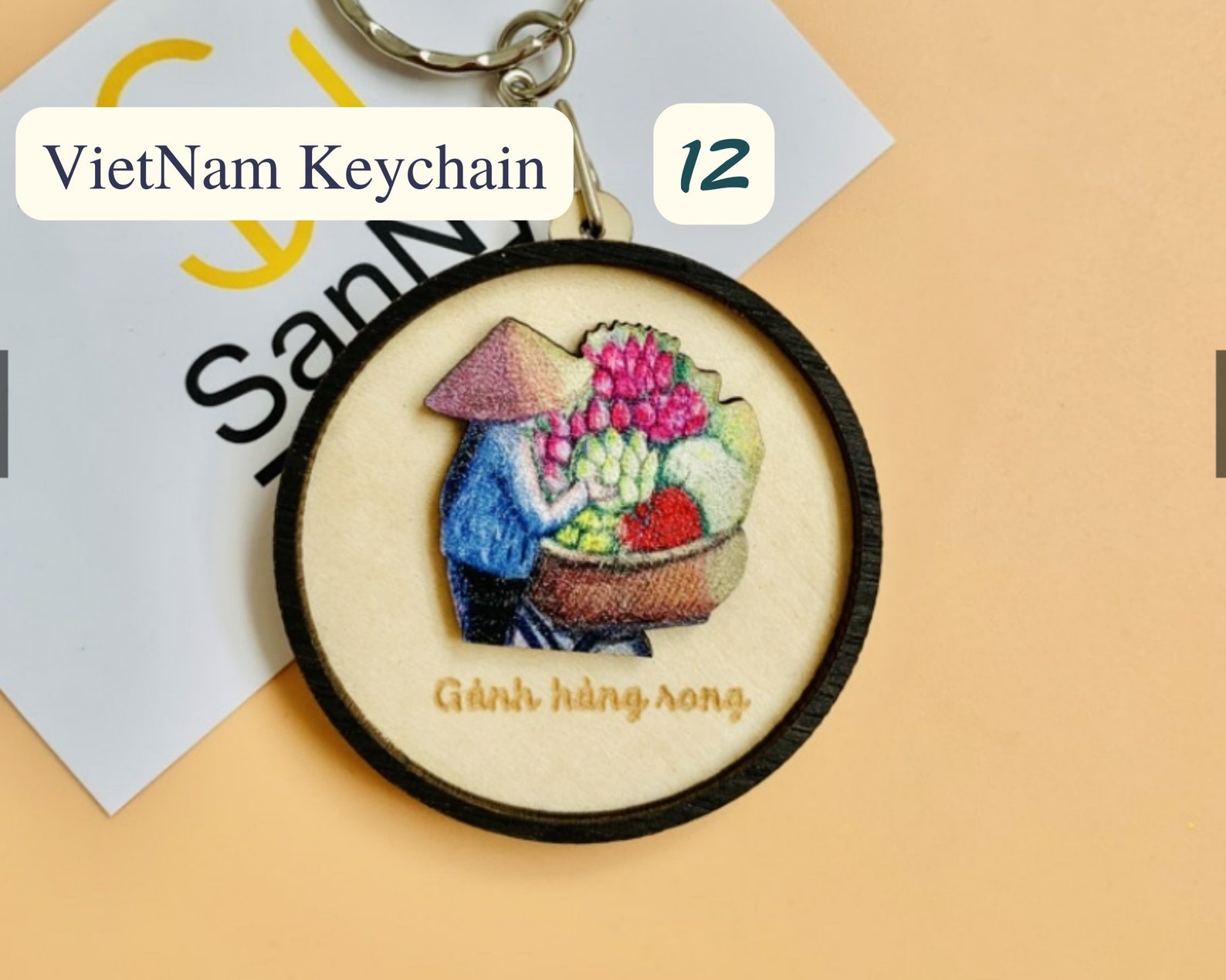 Vietnamese Souvenirs Handmade Wooden Keychains - Etsy
