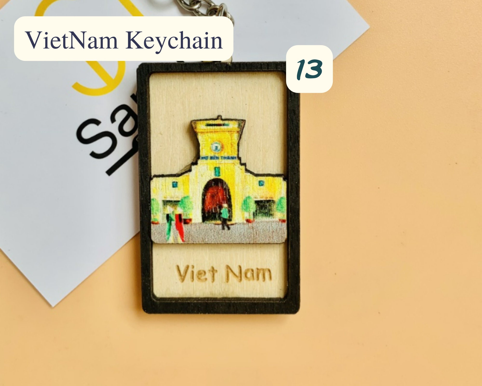 Vietnamese Souvenirs Handmade Wooden Keychains - Etsy