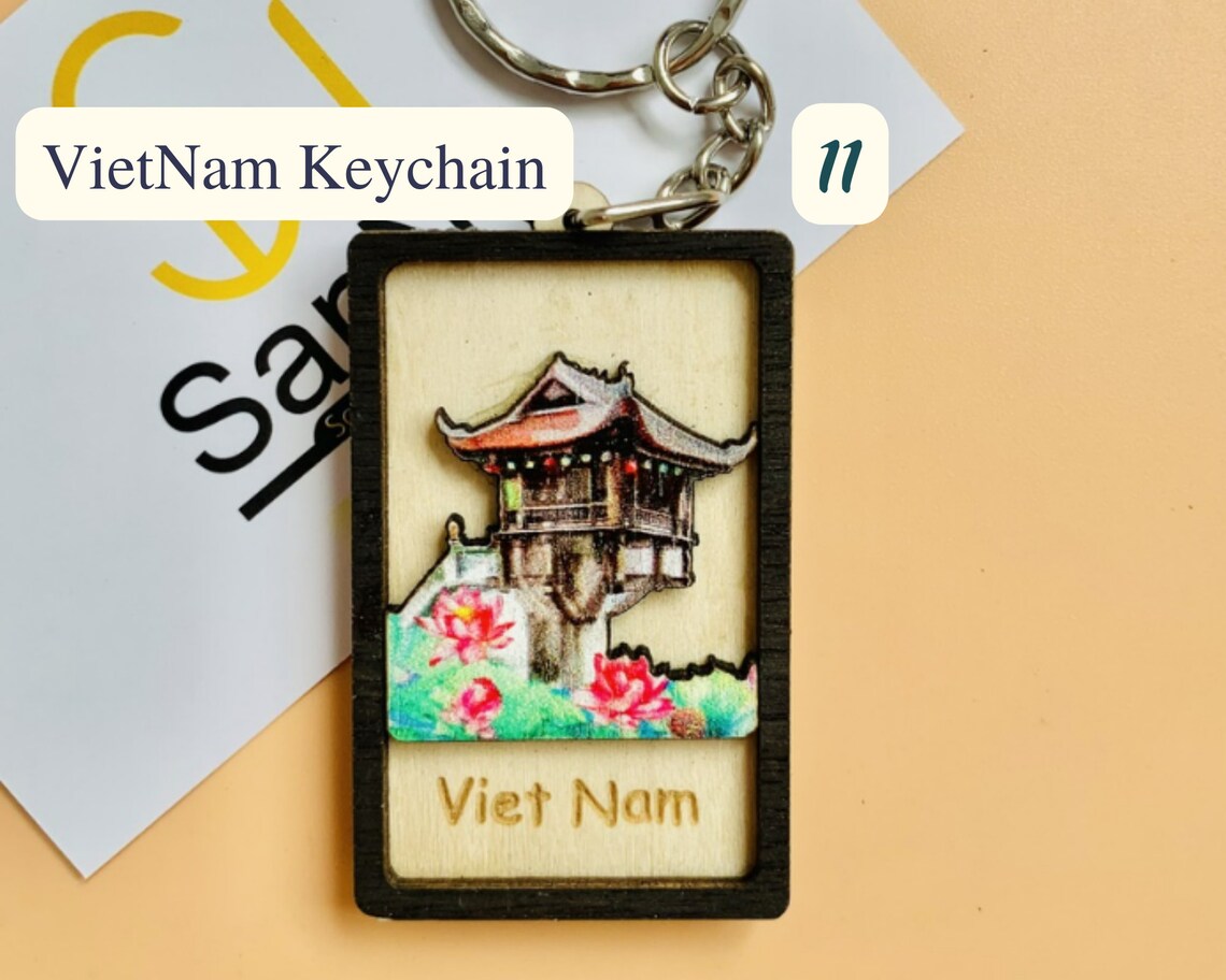 Vietnamese Souvenirs Handmade Wooden Keychains - Etsy