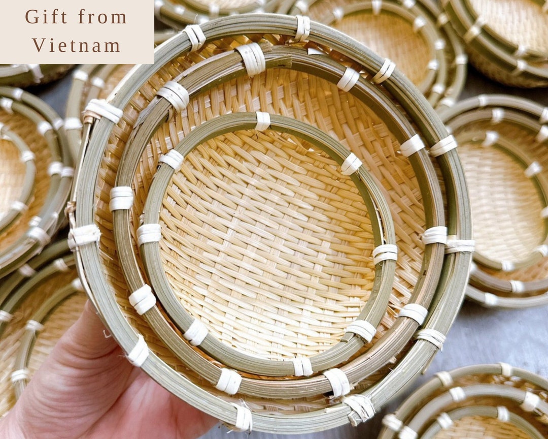Combo of 3 Small Decorative Baskets for Candy/ornaments Mini Bamboo ...