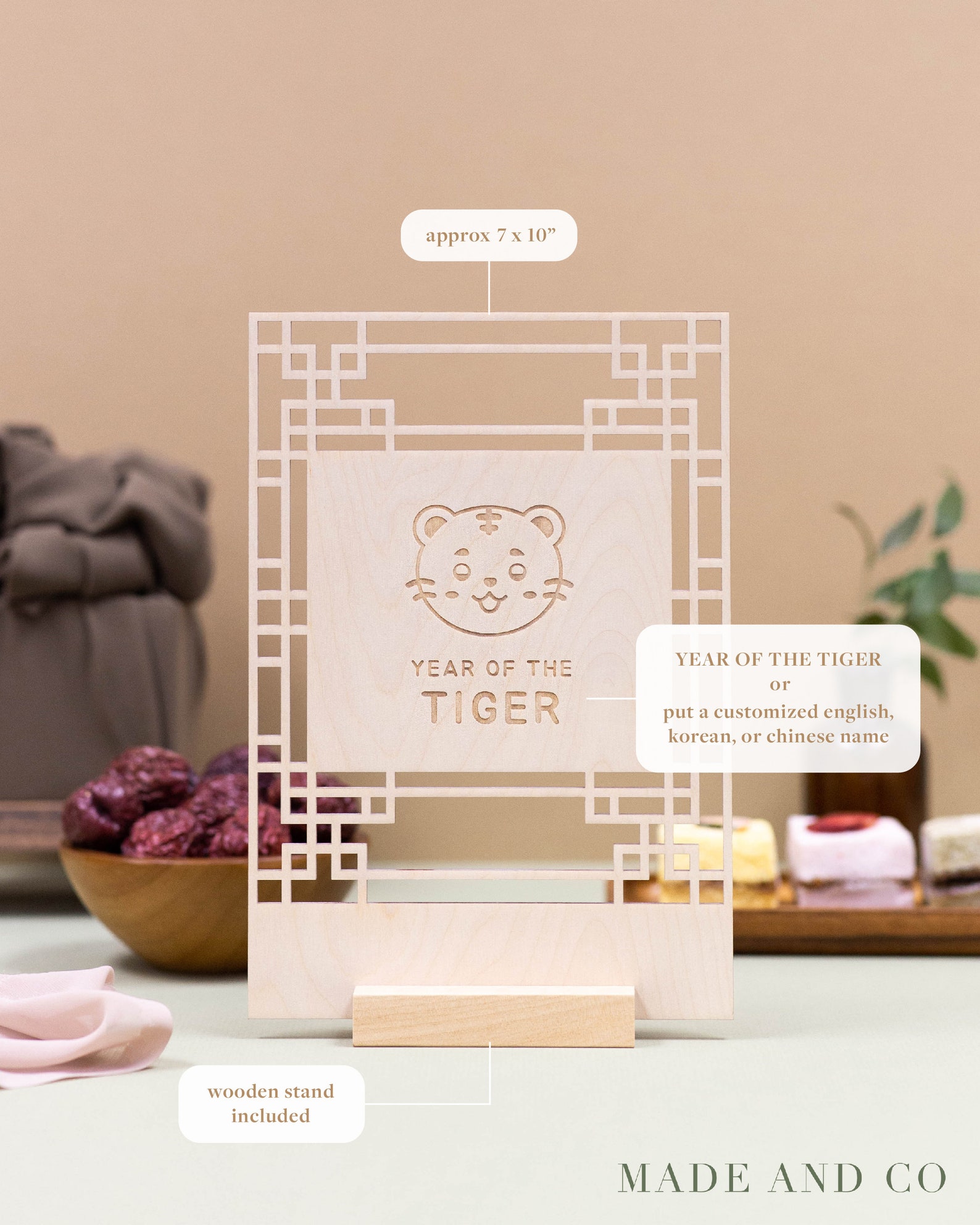 Custom-modern Traditional Korean Dohl Tower Wood Sign Baekil | Etsy