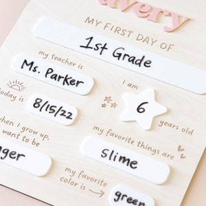 Back to School Sign Custom My First Day of School Sign Personalized ...