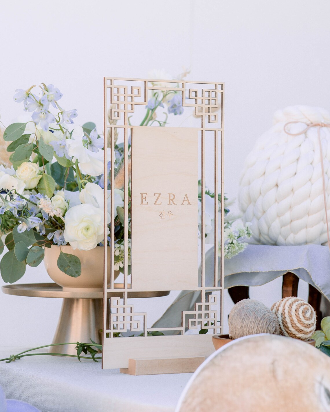 Custom-modern Traditional Korean Dohl Tower Wood Sign - Baekil 백일 100th ...