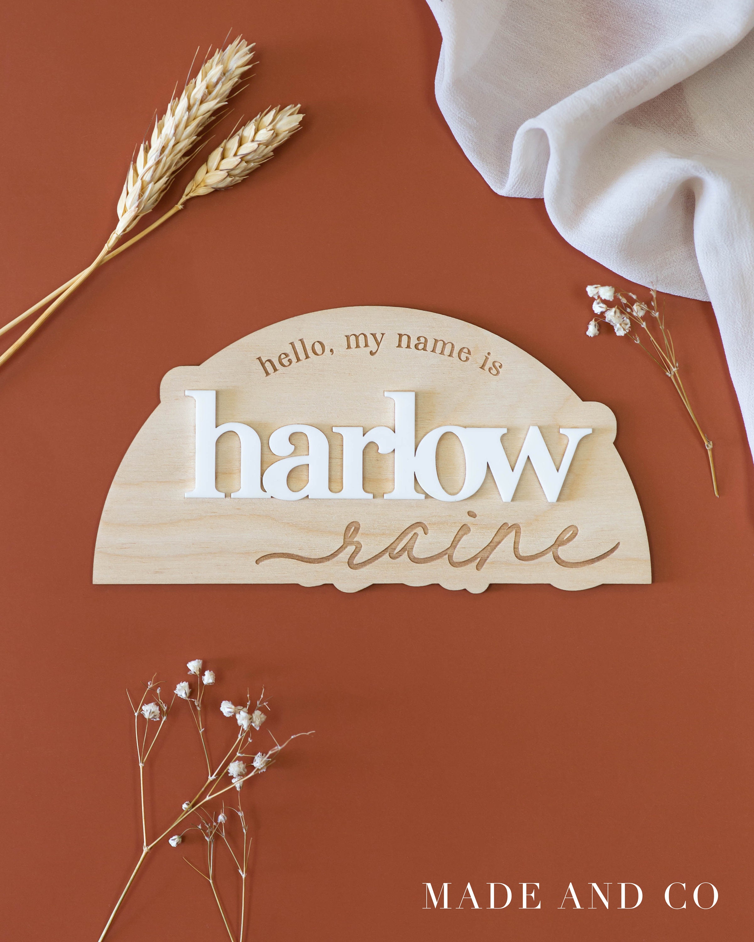 Custom Birth Announcement Hello My Name is Baby Name Sign - Etsy