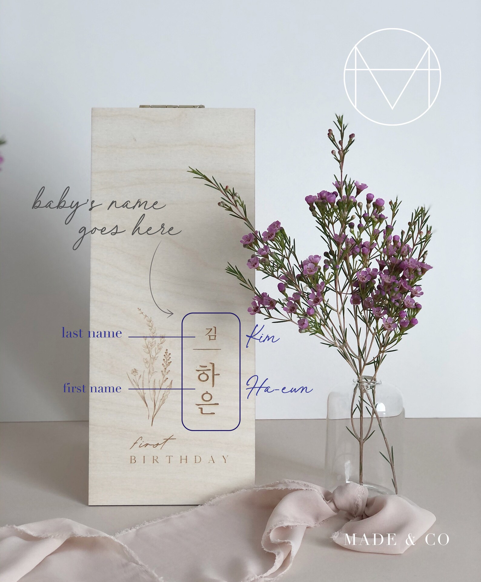 CUSTOM-Modern Traditional Korean Dohl Tower Wood Sign | Etsy