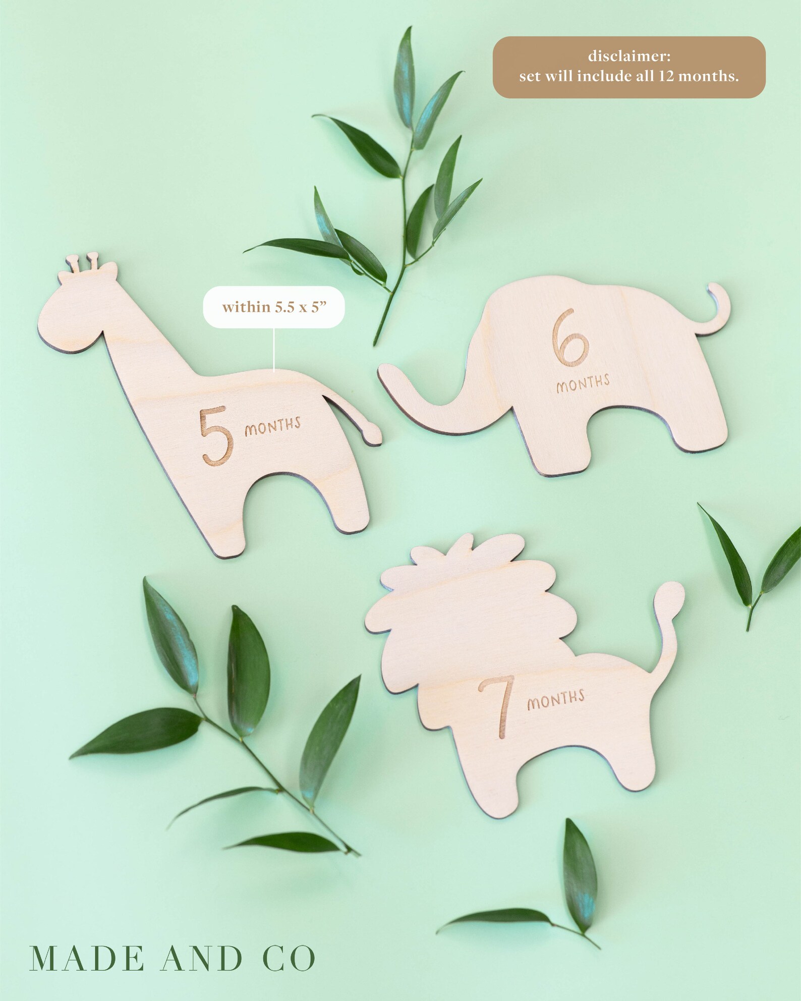 CUSTOM wooden Baby Milestone Cards Engraved Natural - Etsy