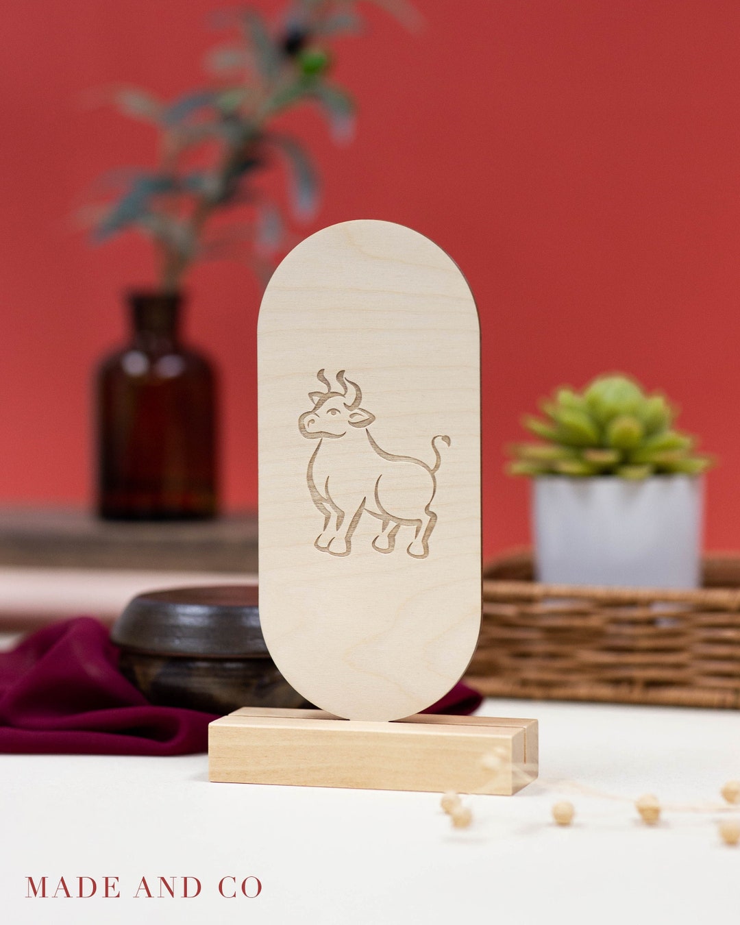 Modern Traditional Korean Dohl Tower Wood Sign - Baekil 백일 100th Day ...