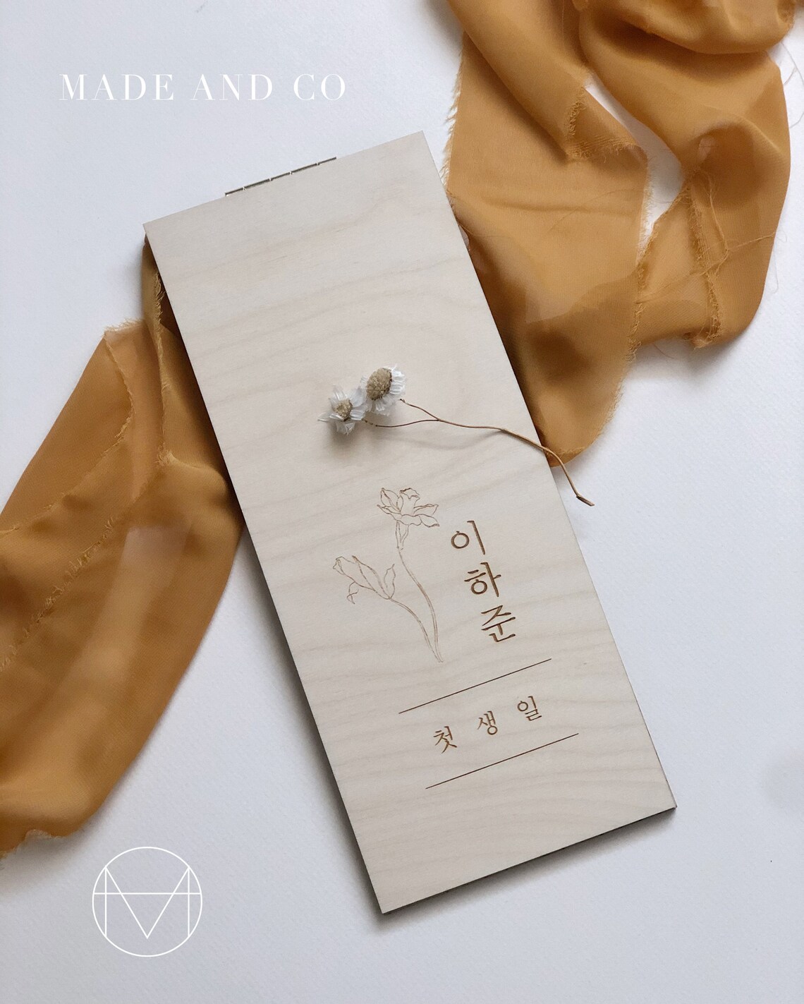 Custom-modern Traditional Korean Dohl Tower Wood Sign - Baekil 백일 100th ...