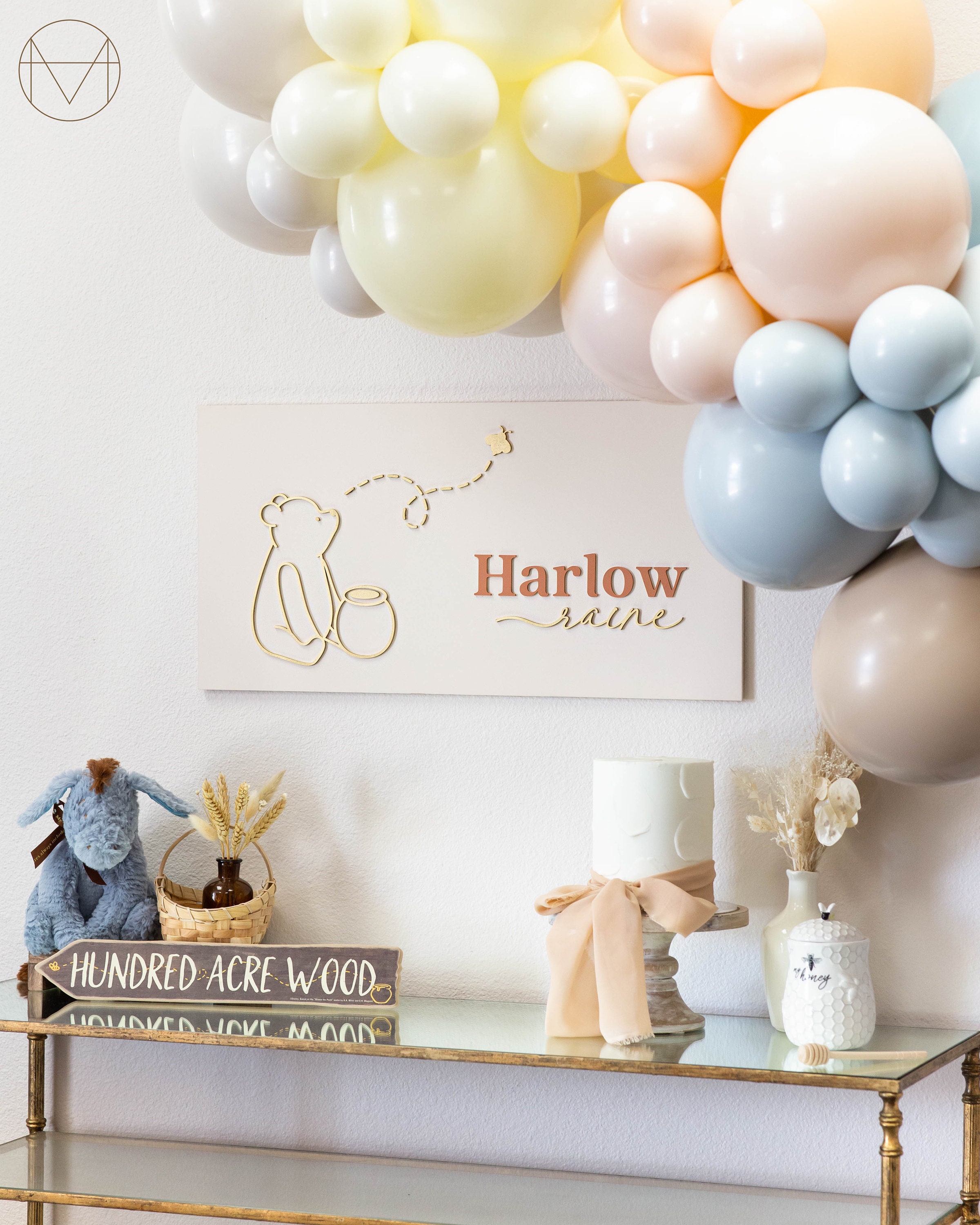 Winnie the Pooh Bear Custom Wood Dohl Name Sign Cursive Font - Etsy