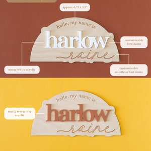 Custom Wooden Baby Announcement Sign | Birth Name Sign | Sign for Baby ...