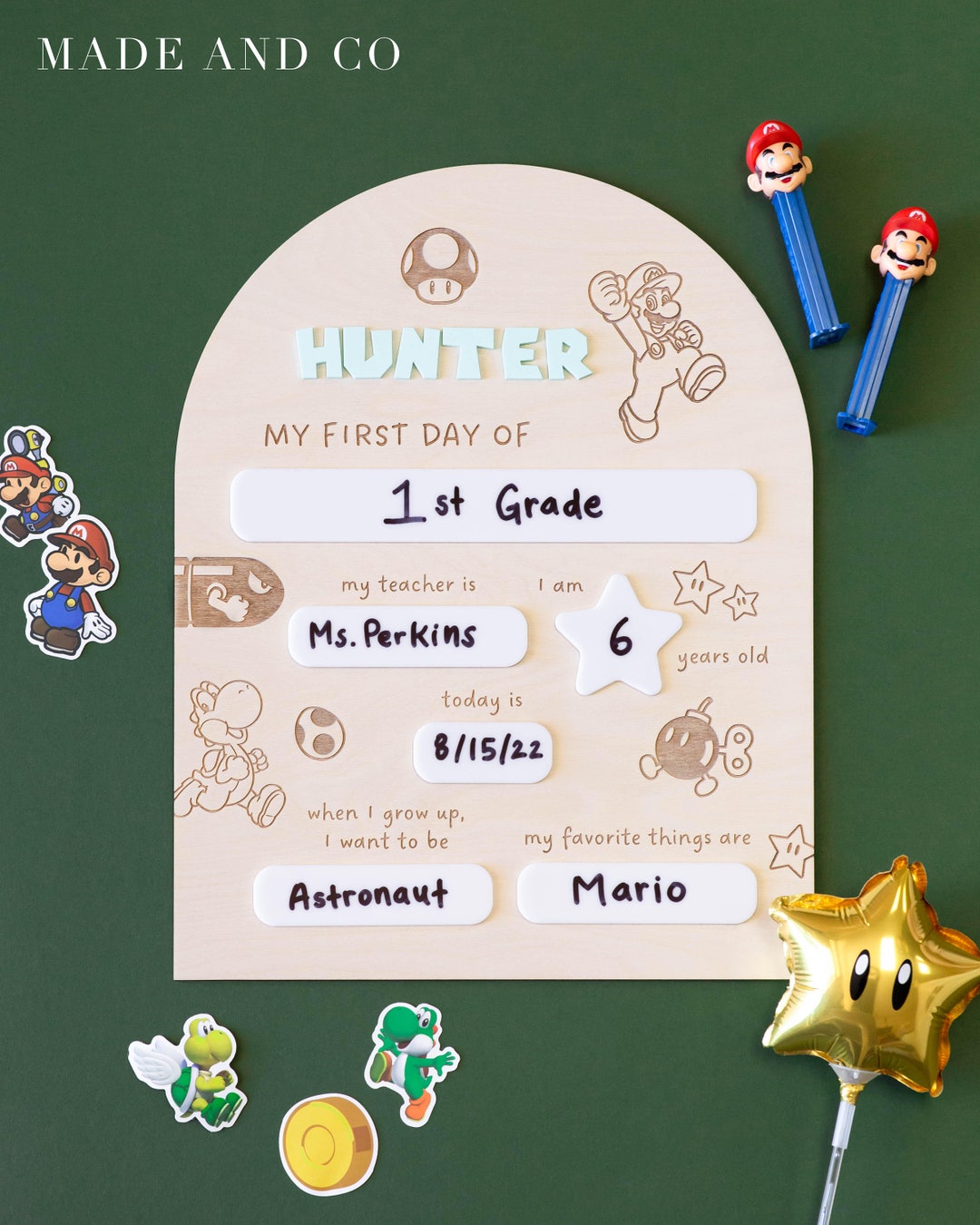 Custom - My First Day of School Sign, Personalized Back to School Sign ...