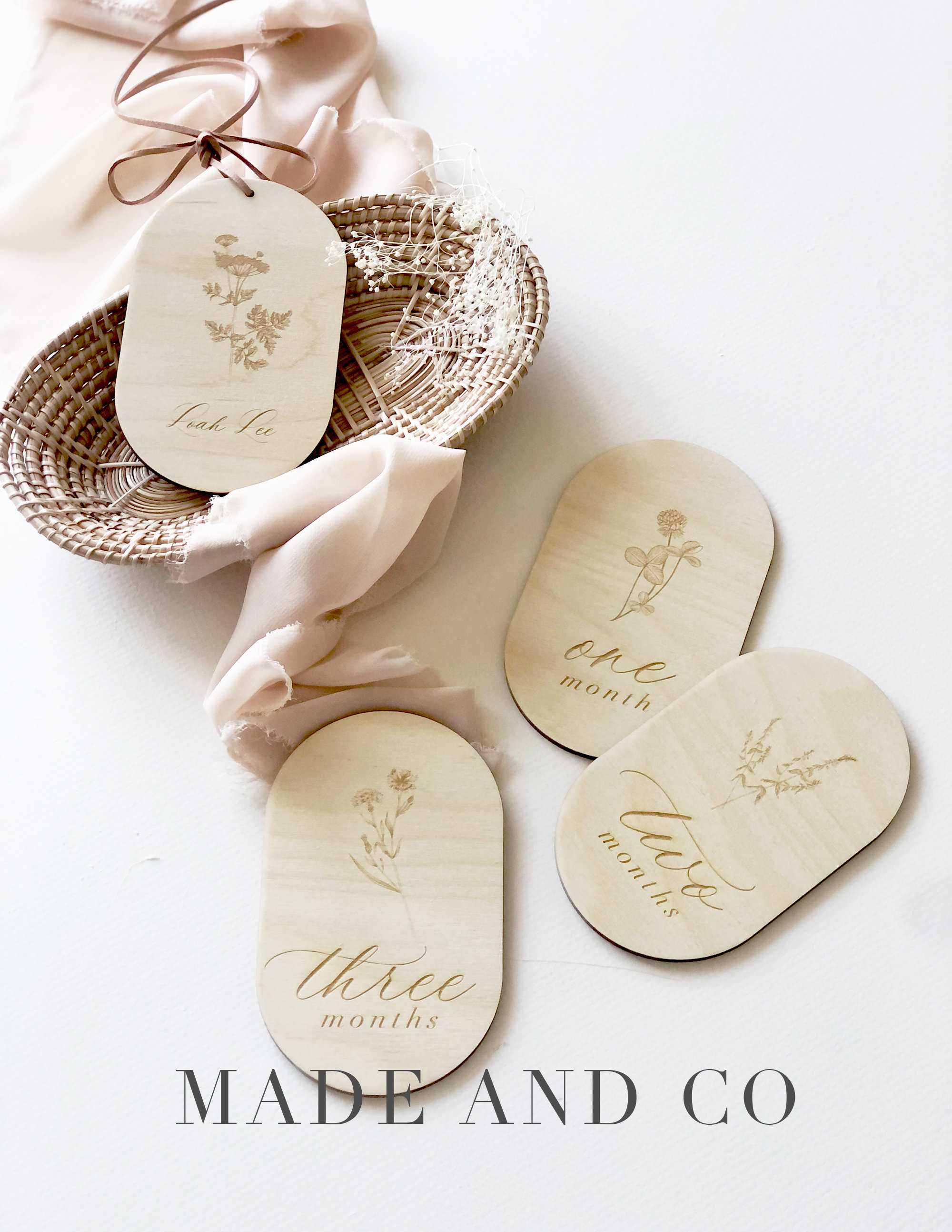 CUSTOM Wooden Baby Milestone Cards Engraved Natural - Etsy