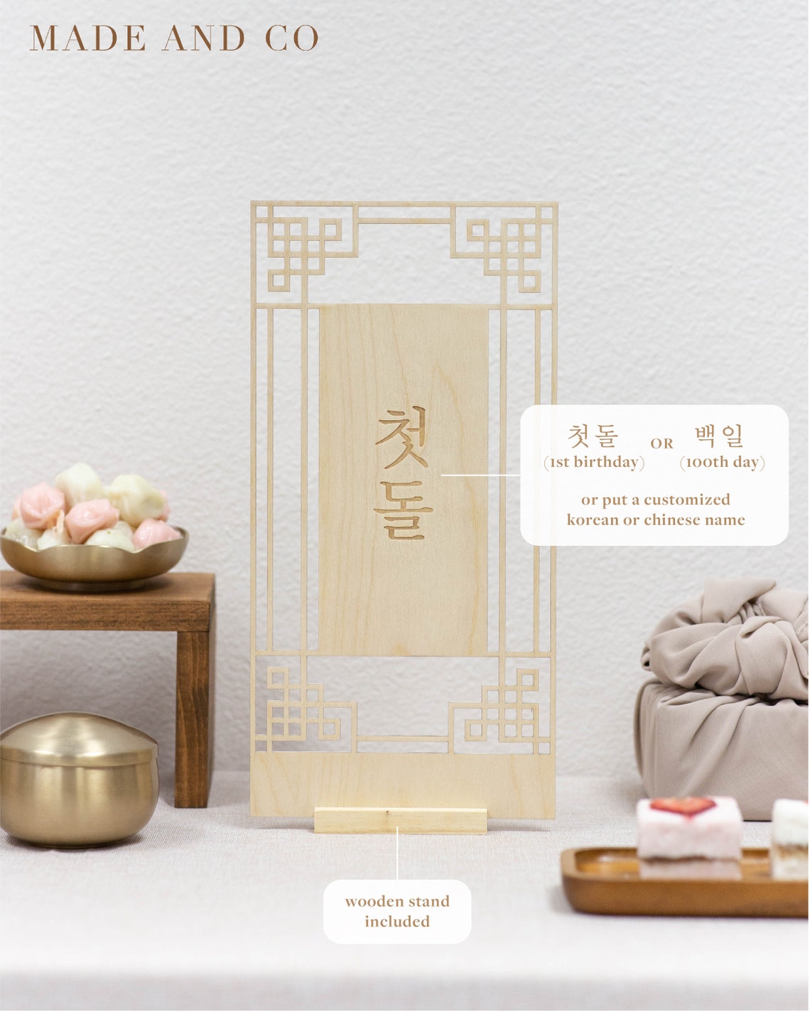 Custom-modern Traditional Korean Dohl Tower Wood Sign Baekil | Etsy