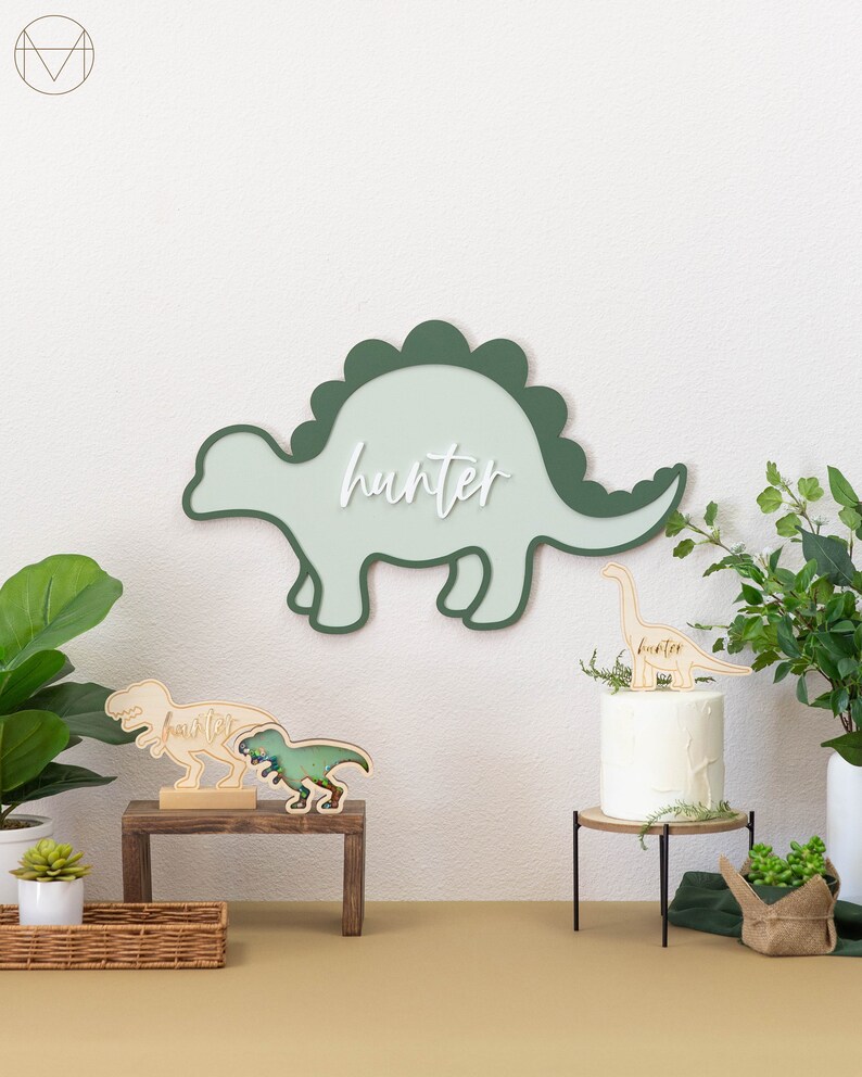 Personalized Wood Dinosaur Name Sign Handmade Hand Crafted | Etsy