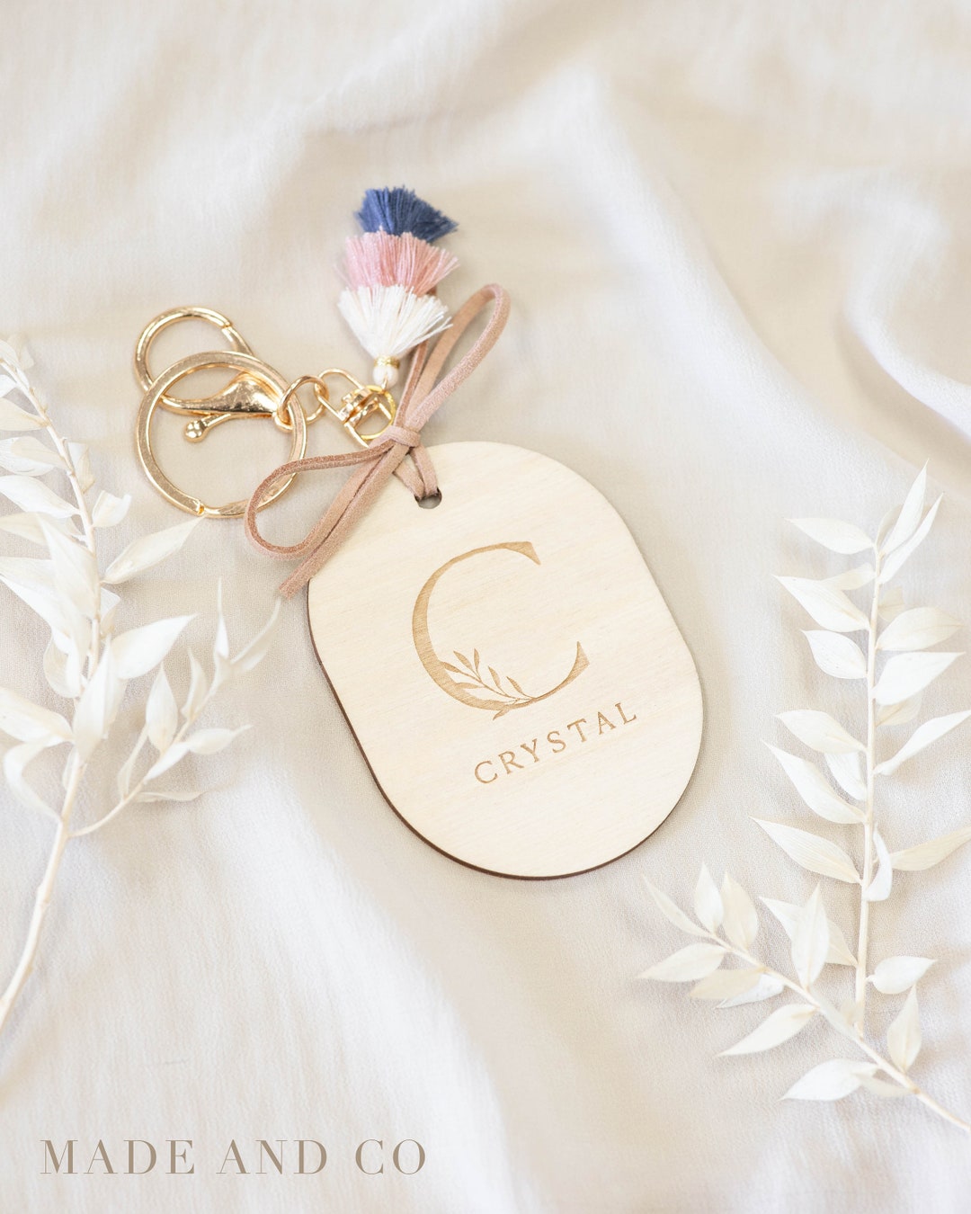 Personalized Engraved Wood Monogram Name Keychain2x3.5" | I Love You ...