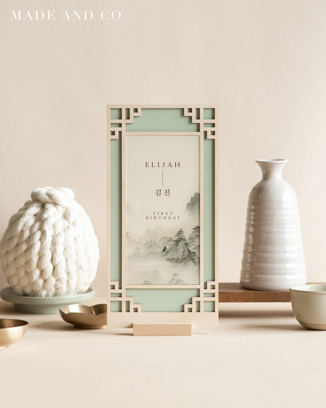 Custom Traditional Art Wooden Acrylic Tower Sign | Modern Korean Dohl ...