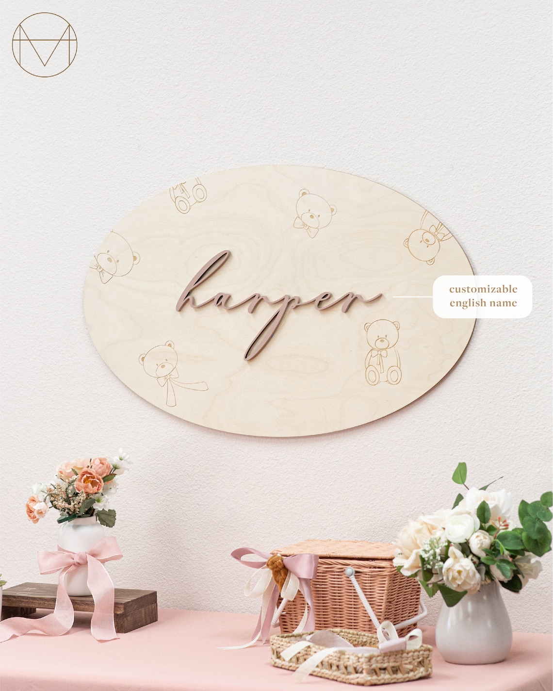 Wooden Teddy Bear Name Sign Handmade Hand Crafted Bear - Etsy