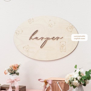 Wooden Teddy Bear Name Sign Handmade, Hand Crafted, Bear Theme ...