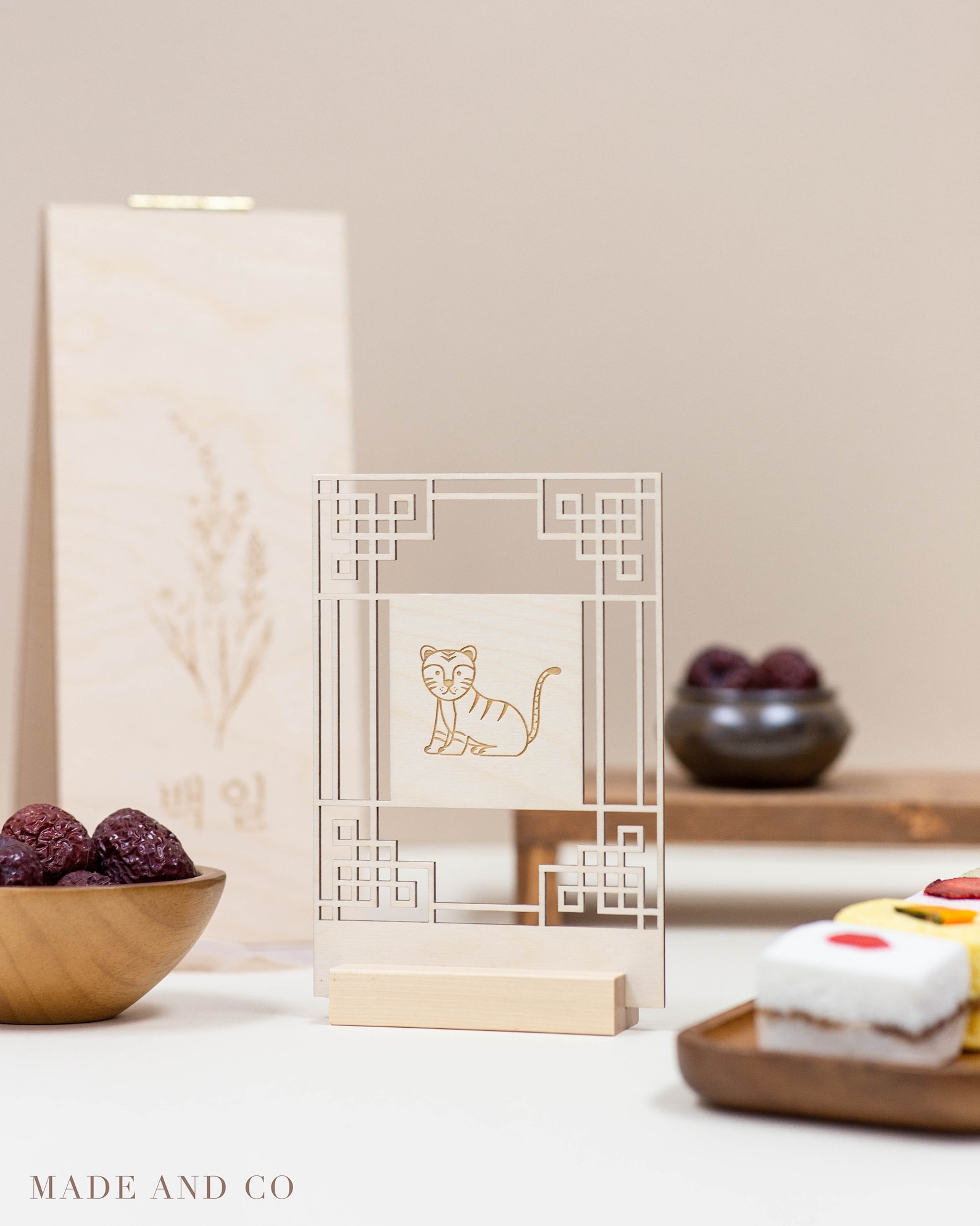 Modern Traditional Korean Dohl Tower Wood Sign Baekil 백일 | Etsy