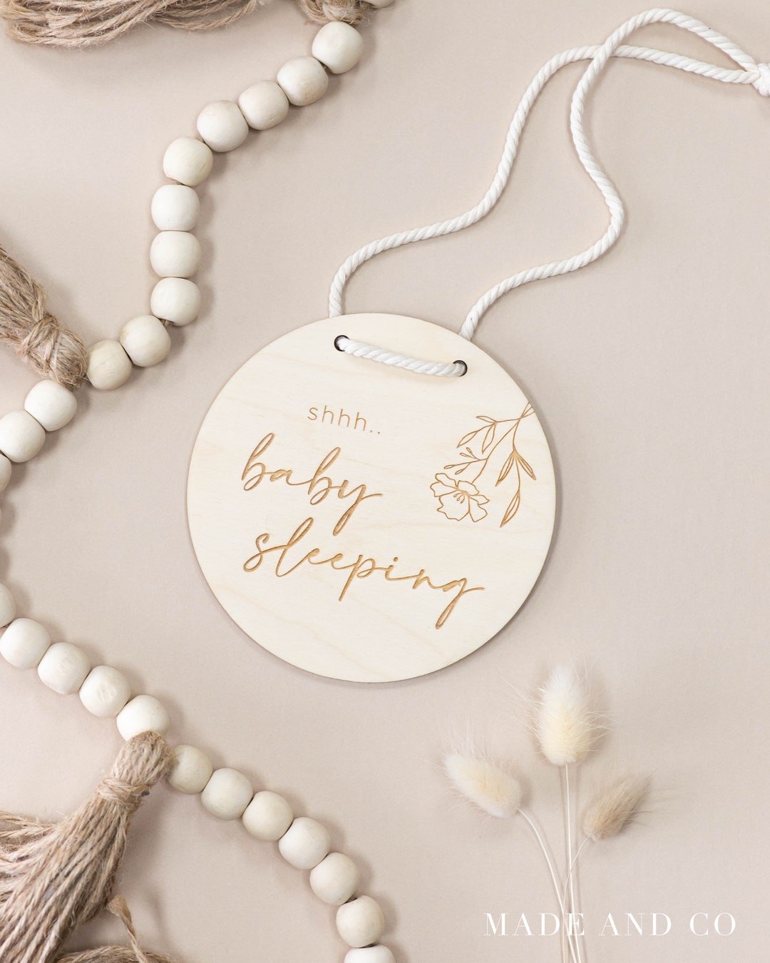Sleeping Baby Tag, Door Tag, Keepsake, Newborn, Nursery Decor - Etsy