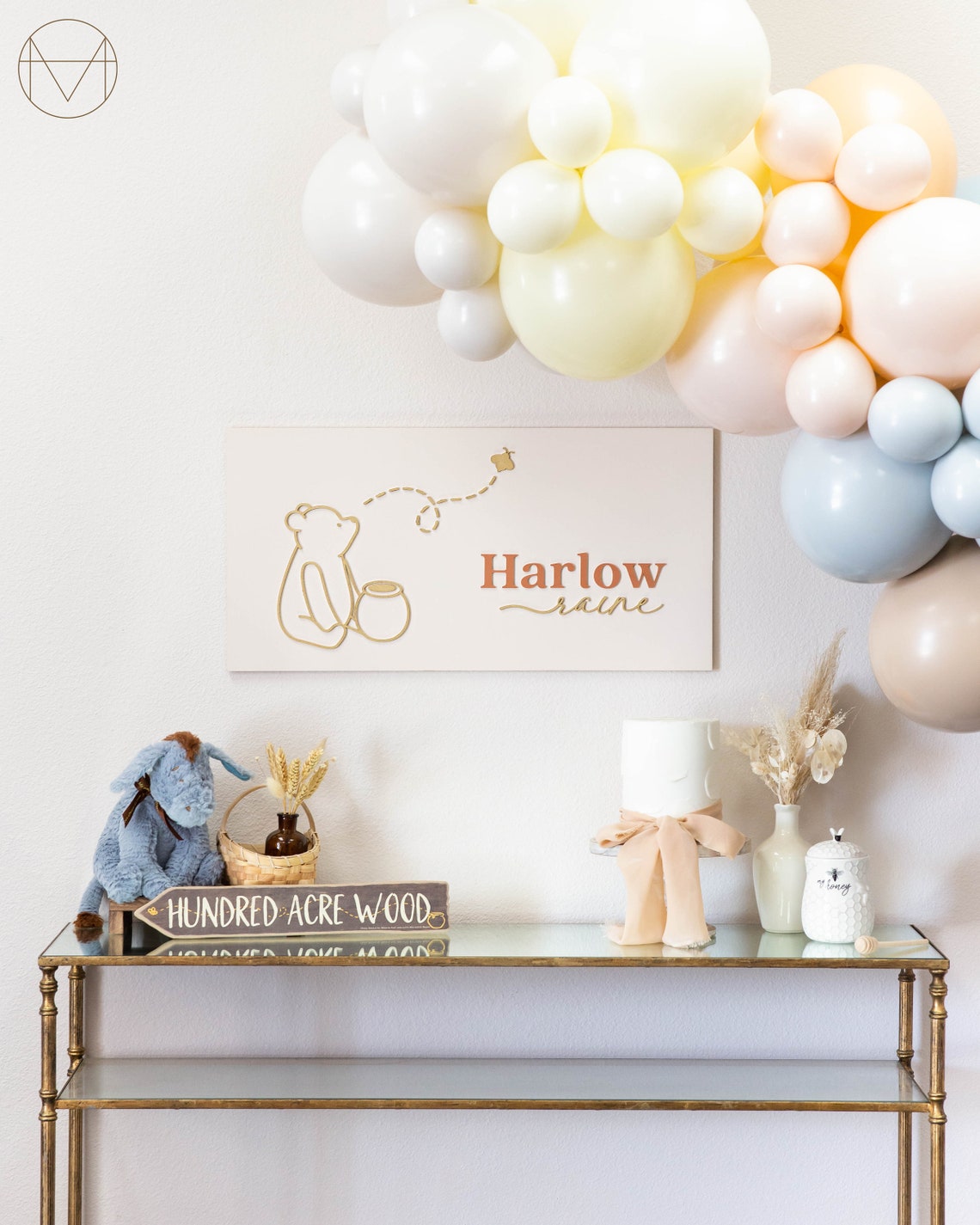 Winnie the Pooh Bear Custom Wood Dohl Name Sign Cursive Font - Etsy