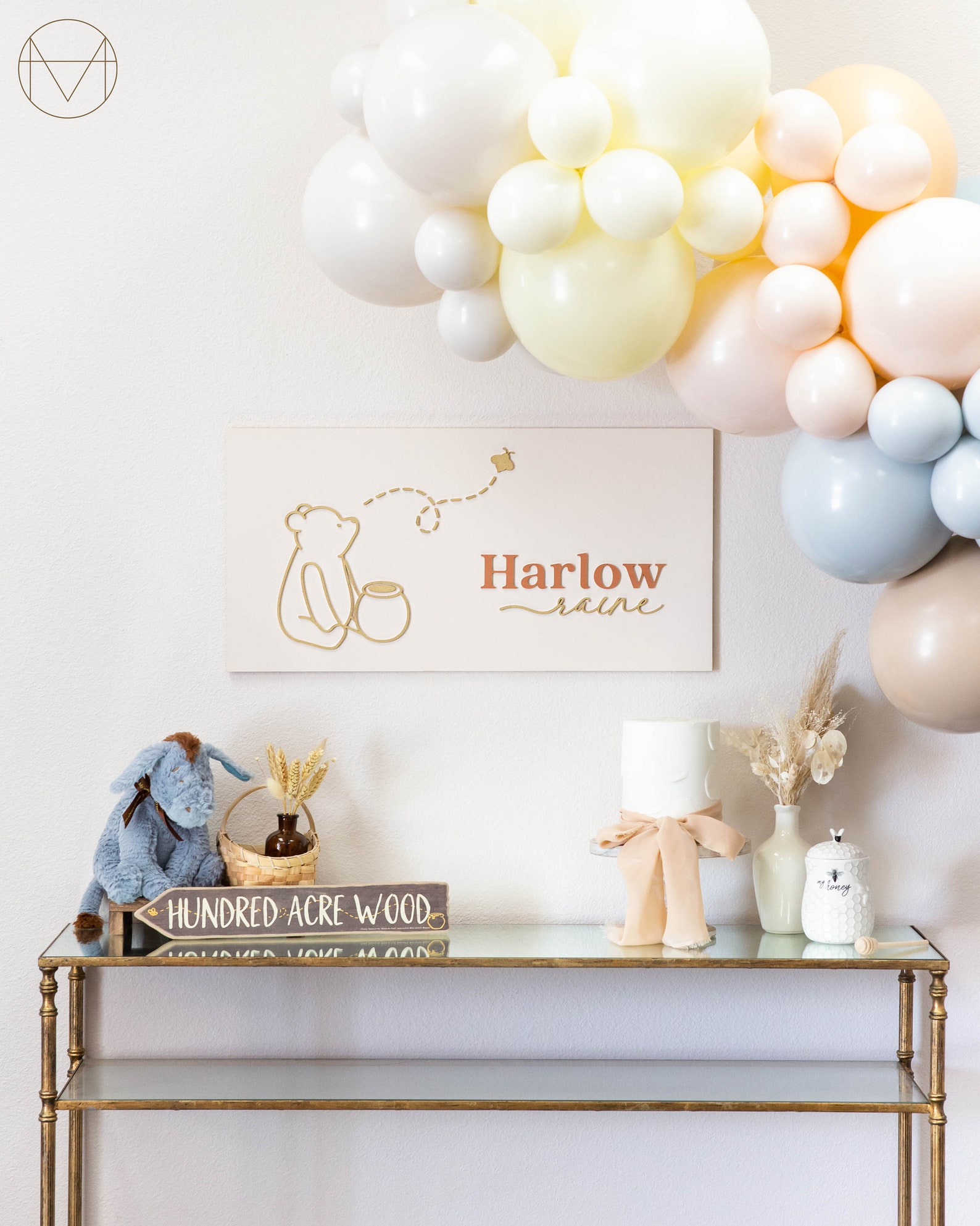 Winnie the Pooh Bear Custom Wood Dohl Name Sign Cursive Font - Etsy