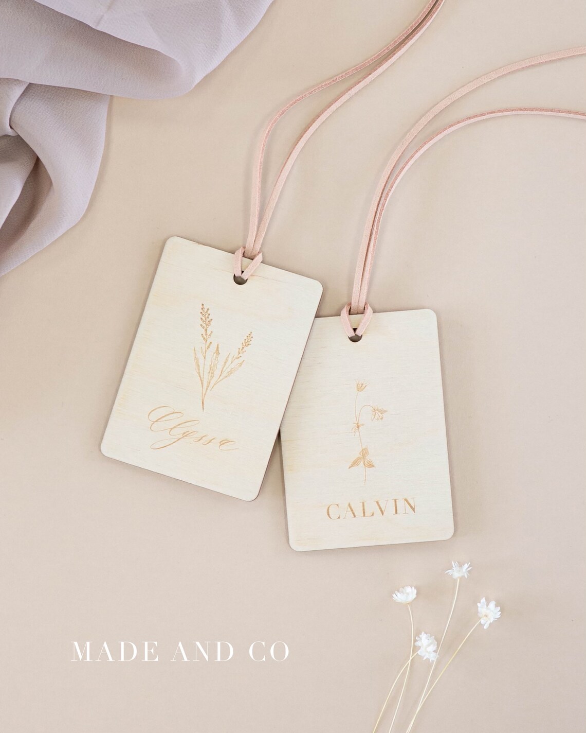 Custom-personalized Name Gift Tags Engraved Natural - Etsy