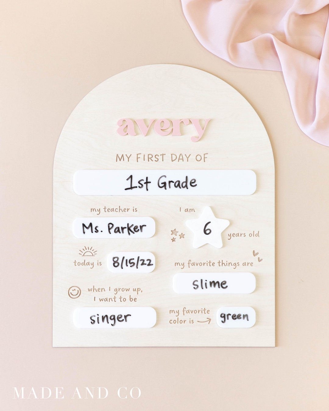 Back to School Sign Custom My First Day of School Sign Personalized ...