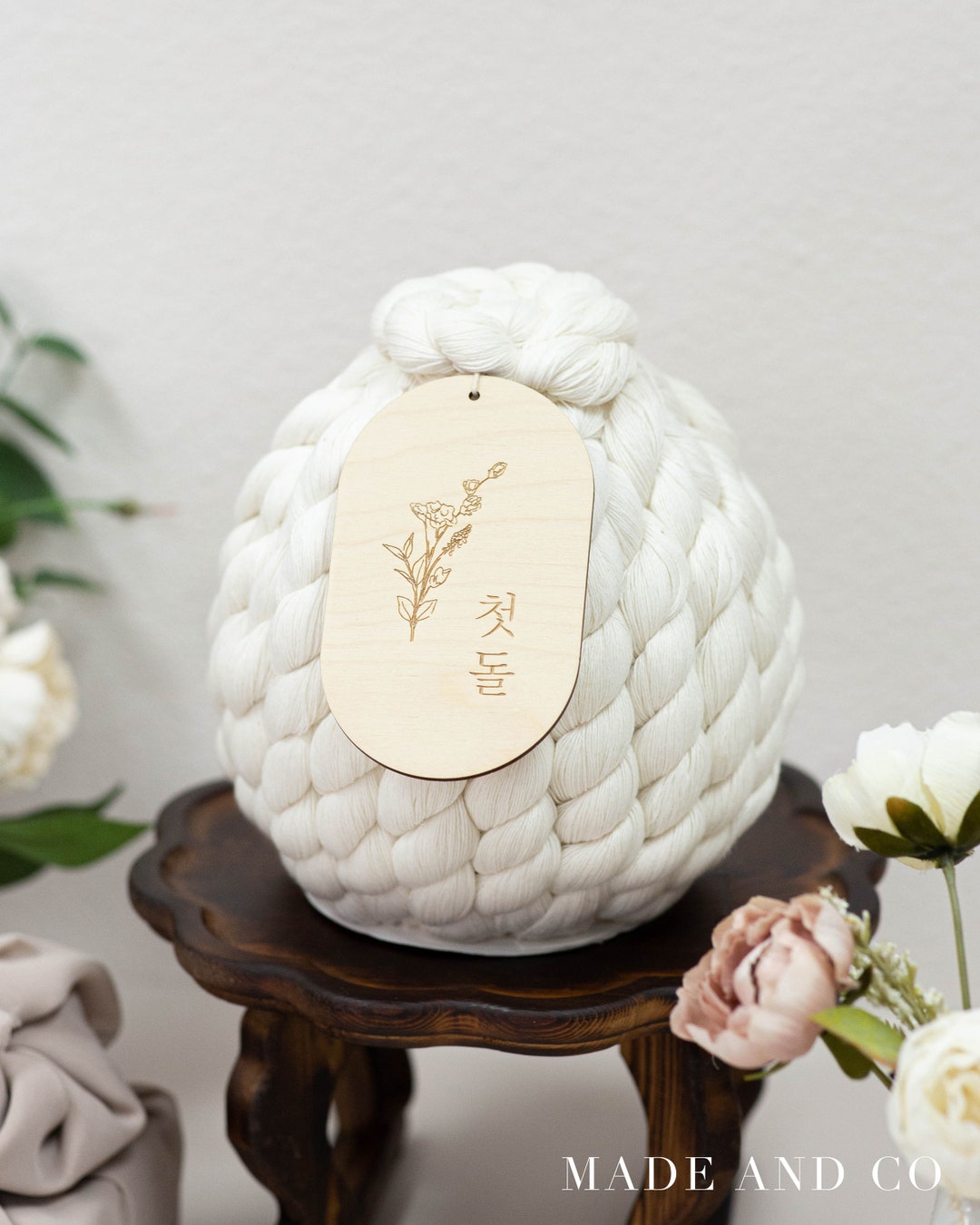 Modern Traditional Korean Dohl Ornament - Baekil 백일 100th Day, Korean ...