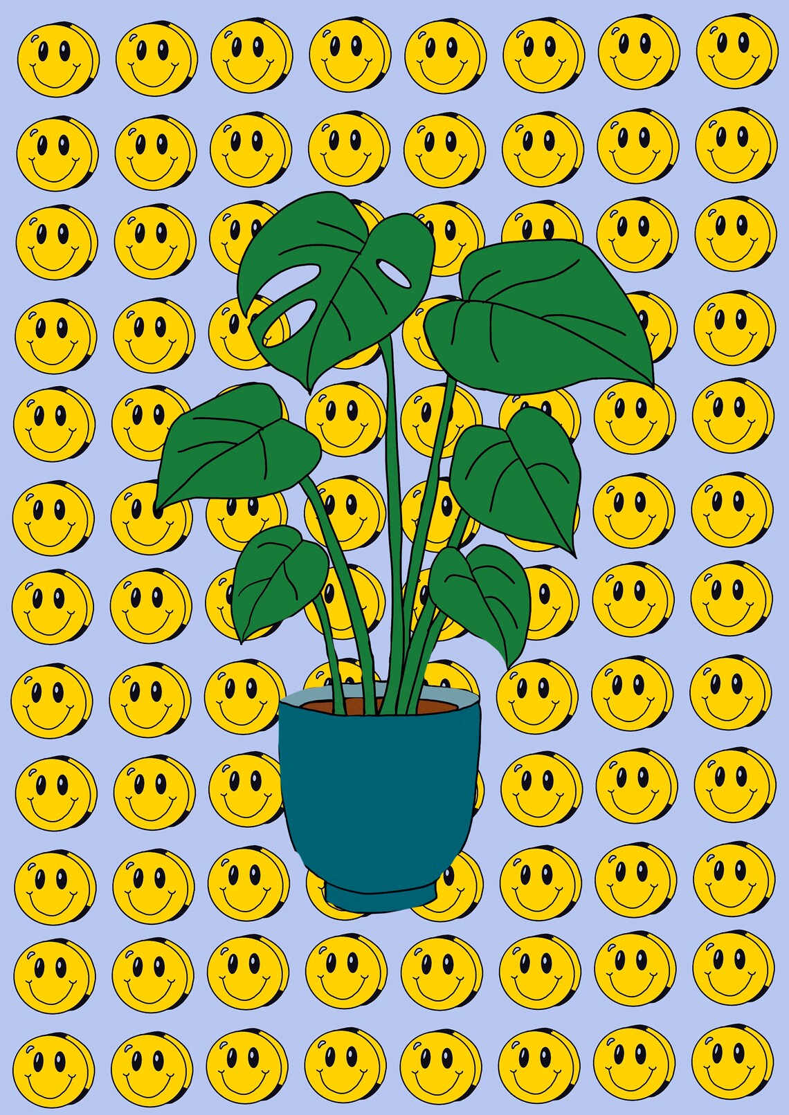 Suport Plant Parenthood Smiley Plant Art Print - Etsy
