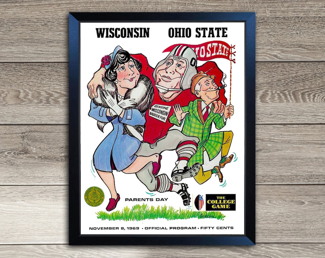 Ohio State Vs Wisconsin 1969 Vintage Program Reproduction - Framed - Etsy