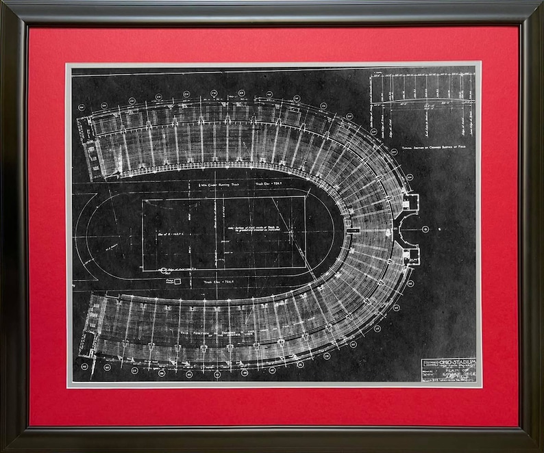 Ohio Stadium Blueprints - Framed - Etsy
