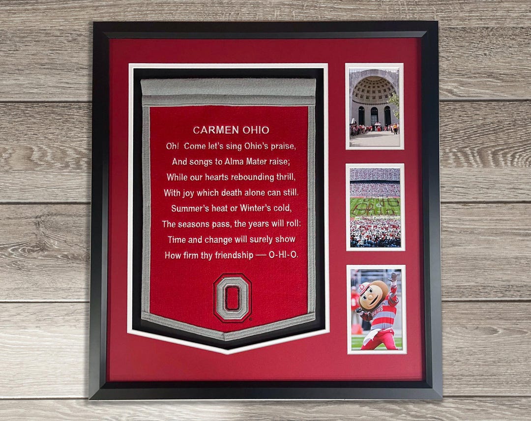 Ohio State Collage With Carmen Ohio Felt Banner - Framed - Etsy