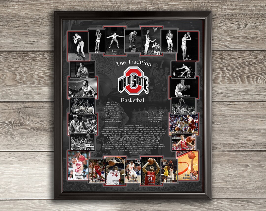 Ohio State Buckeye Basketball Collage Print - Framed - Etsy