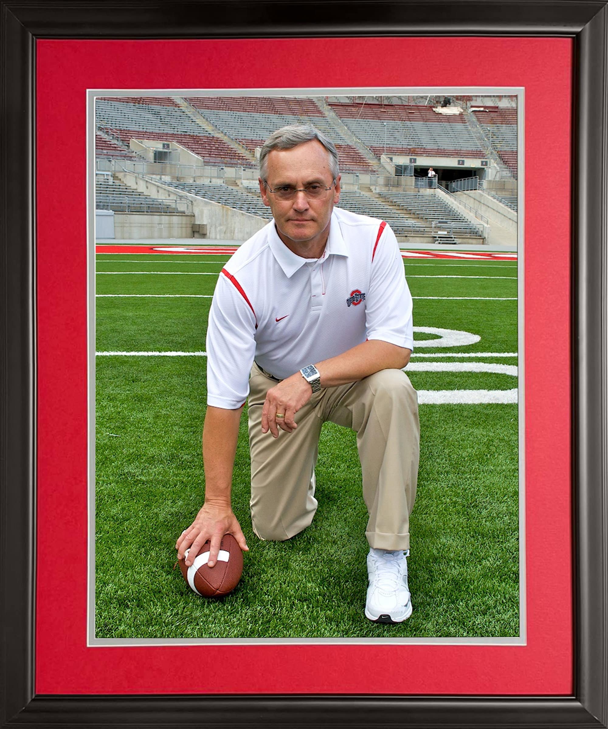 Ohio State Coach Jim Tressel Kneeling - Framed OSU Photo - Etsy