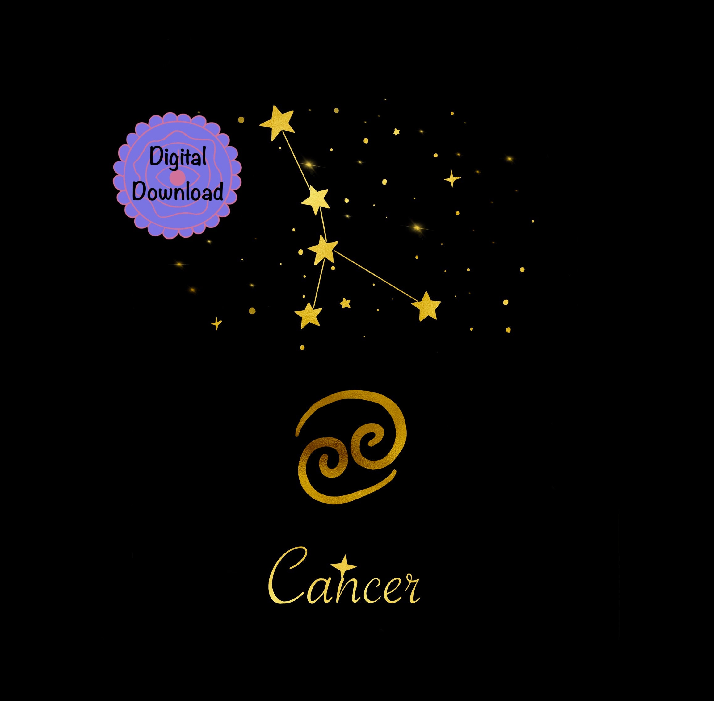 Cancer, Stars, Astrology Sign, Zodiac Constellation, Digital Wall Art ...