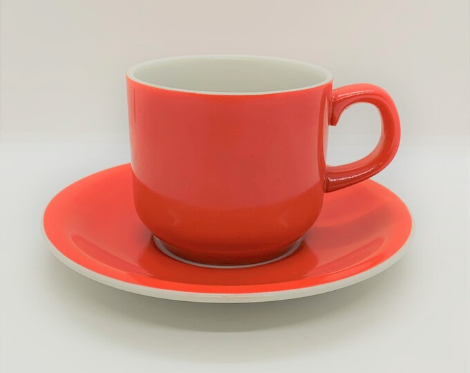 Vintage Gempo Red Fine China Set of 6 Teacups and Saucers Made in Japan ...