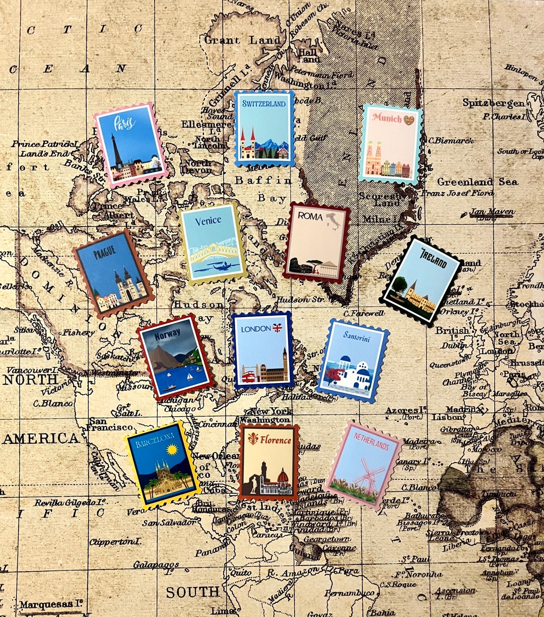 Mini Travel Sticker Stamp Bundle - Etsy
