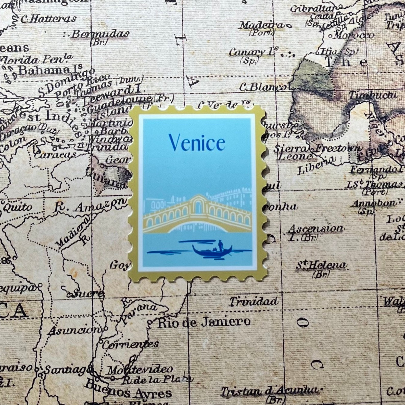 Venice Italy Sticker Stamp - Etsy