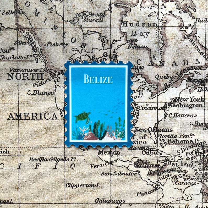 Belize Sticker Stamp - Etsy